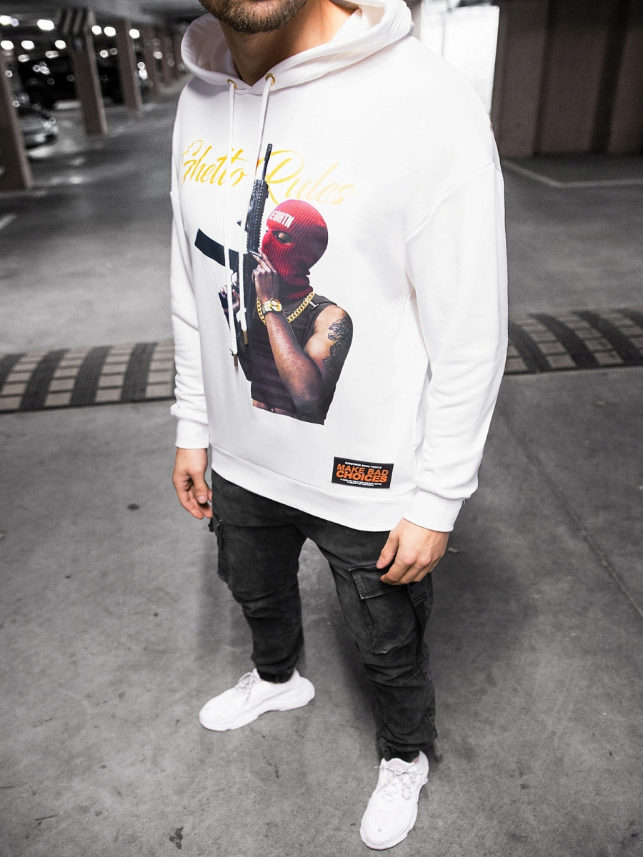 Pánska Mikina Biela OZONEE PE/TA8403 | OZONEE.SK